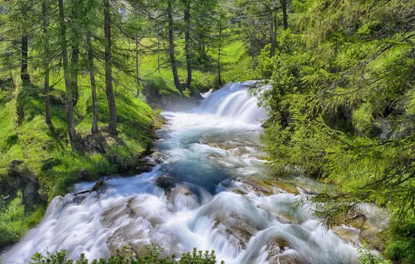 Wallpaper landscape, nature, river, beauty, stream for mobile and ...