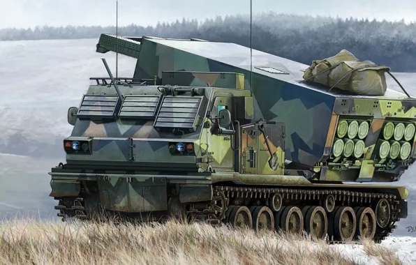 Download wallpaper Norway, MLRS, launcher, M270/A1 MLRS, section weapon ...