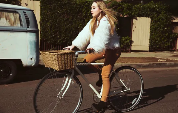 Wallpaper road, bike, basket, Sabrina Carpenter, Sabrina Carpenter ...