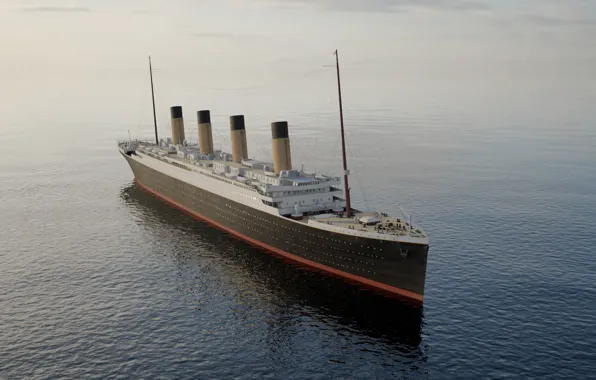 Wallpaper The ocean, Titanic, The ship, Art, Titanic, Rendering, RMS ...