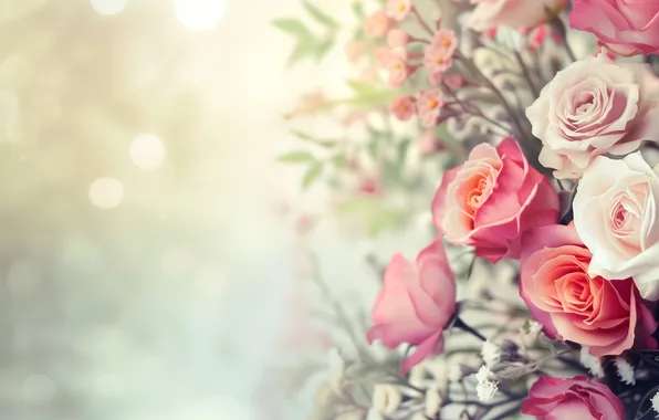 Wallpaper flowers, red, birthday, holiday, roses, bouquet, pink ...