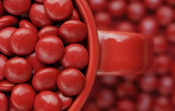 Wallpaper macro, background, red, color, m&m for mobile and desktop ...