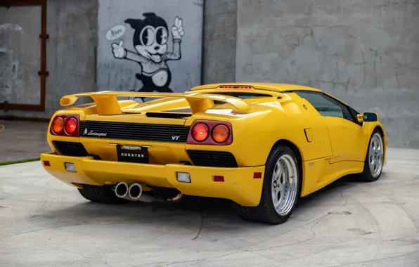 Download wallpaper Lamborghini, supercar, lambo, Diablo, rear wing ...