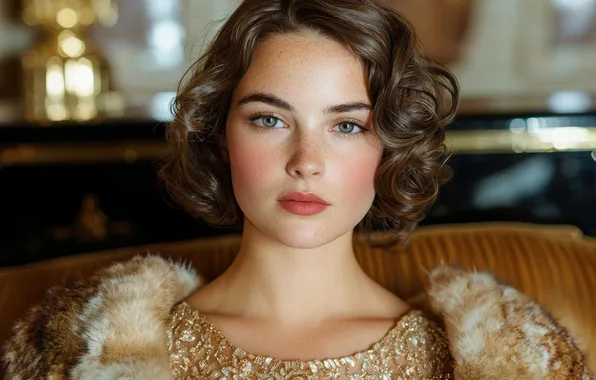 Wallpaper look, girl, face, pose, AI art, neural network for mobile and ...