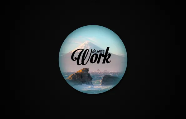 Wallpaper sea, water, circles, mountains, rocks, the inscription, Do ...