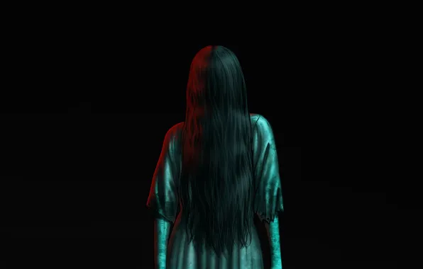 Wallpaper Minimalism, Hair, Girl, Background, Art, Ghost, Horror ...