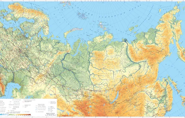 Wallpaper Russia, physical map, map of Russia for mobile and desktop ...