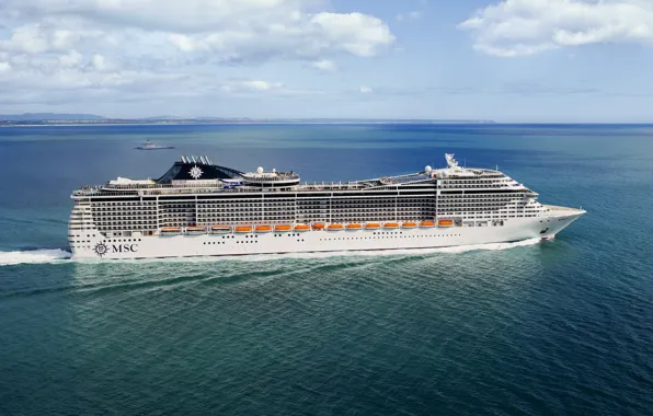 Wallpaper The ocean, Sea, Liner, The ship, Passenger ship, MSC ...
