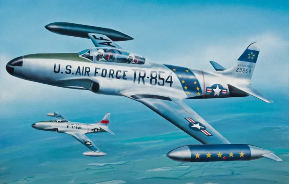 Wallpaper war, art, painting, aviation, jet, F-86F-40 Sabre for mobile ...