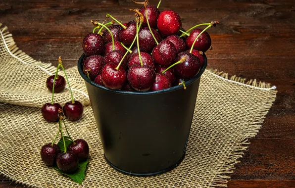 Wallpaper water, drops, berries, cherry for mobile and desktop, section ...