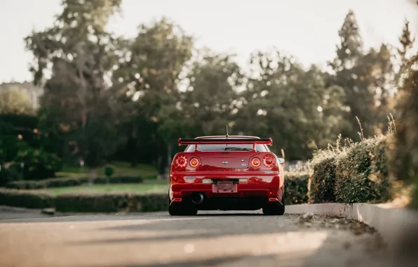 Download wallpaper GT-R, Skyline, Rear view, R34, section nissan in ...