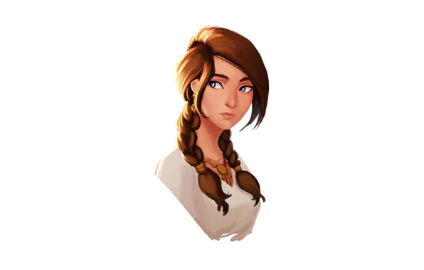 Wallpaper Girl Face Hair Braids For Mobile And Desktop Section минимализм Resolution