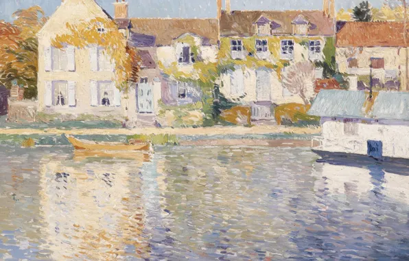 Wallpaper landscape, picture, Paul Mathieu, Paul Mathieu, Boat on the ...