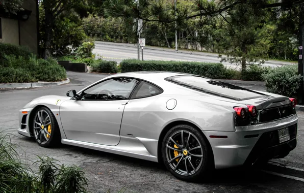 Wallpaper street, silver, Ferrari, silver, Ferrari, f430, street ...