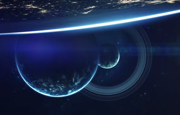 Download wallpaper colors, light, cosmos, planets, Sci fi, section ...