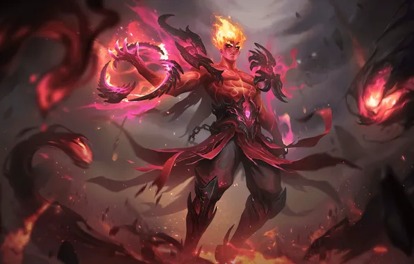 Download wallpaper fire, fantasy, male, Mobile Legends: Bang Bang ...