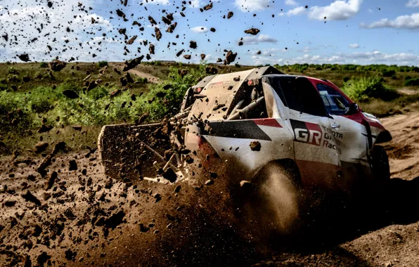 Wallpaper earth, dirt, Toyota, pickup, Hilux, 2019, Gazoo Racing for ...