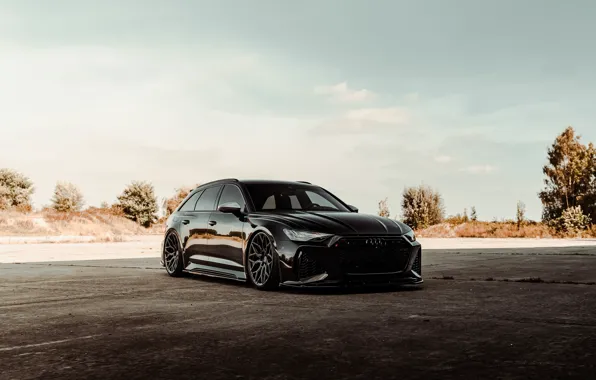 Download wallpaper Audi, Black, Before, RS6, VAG, section audi in resolution 1366x768