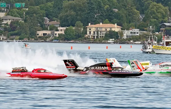 Wallpaper speed, boats, race for mobile and desktop, section спорт ...