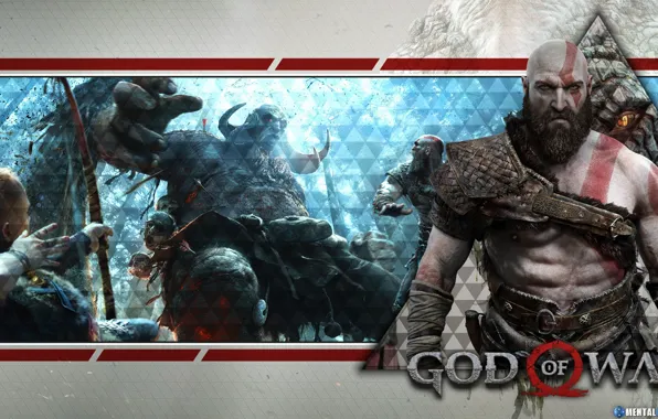 Wallpaper snake, demigod, monster, god of war, kratos, man, bow, armour ...