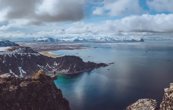 Wallpaper ocean, mountains, lake for mobile and desktop, section ...