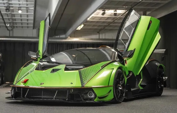 Wallpaper Lamborghini, Italian Cars, Lamborghini Essenza SCV12, green ...