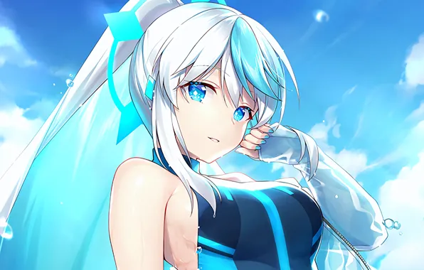 Wallpaper Girl Sexy Wet Long Hair Anime Blue Eyes Beautiful 4781