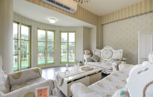 Wallpaper design, sofa, window for mobile and desktop, section интерьер ...