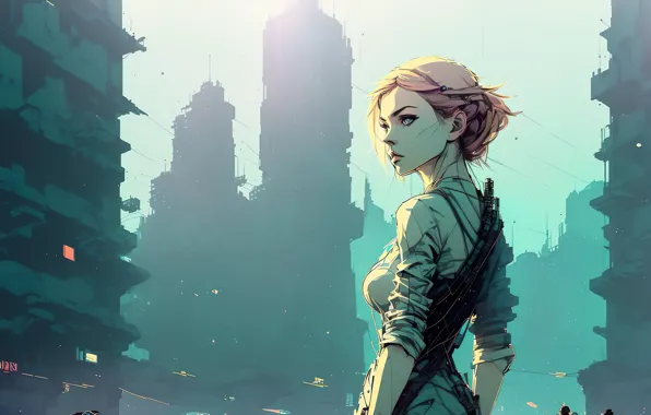 Download wallpaper girl, art, digital art, Stable Diffusion, neuronet, Ai art, Inkpunk, section ...