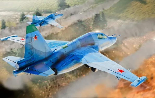 Download wallpaper USSR, The su-39, Su-25TM, Front - line attack aircraft, section aviation in ...