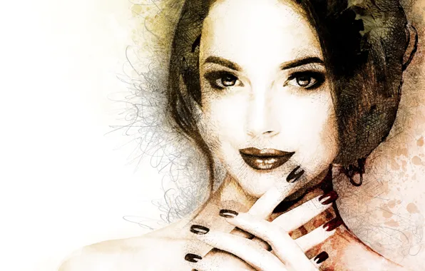 Wallpaper Girl Smile Hands For Mobile And Desktop Section живопись