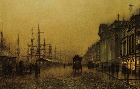 Wallpaper ship, home, picture, promenade, the urban landscape, John ...