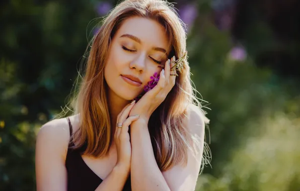 Wallpaper girl, flowers, Maxim Grachev images for desktop, section ...