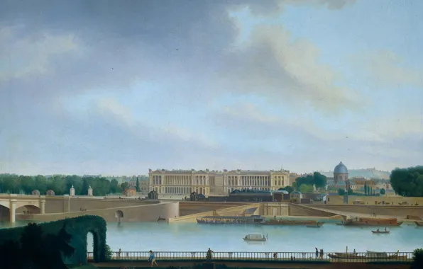 Download wallpaper oil, picture, canvas, the urban landscape, Joseph ...