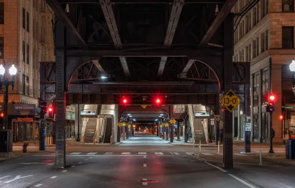 Download wallpaper the city, Chicago, Red Light, section city in ...