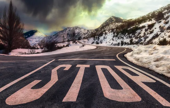 Wallpaper road, nature, stop images for desktop, section природа - download