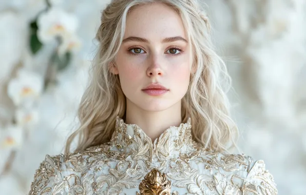 Wallpaper look, girl, face, pose, AI art, neural network for mobile and ...