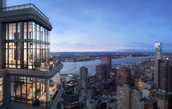 Wallpaper the city, lights, the evening, New York, New York, 25 Park ...