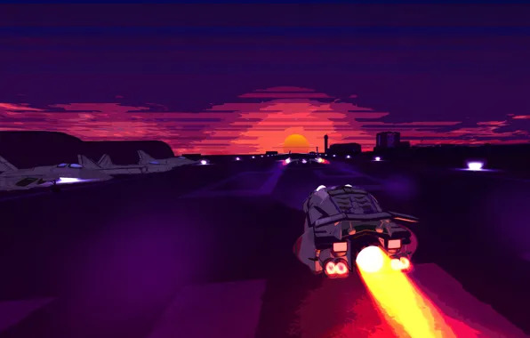 Wallpaper Sunset, Figure, Future, Background, Fighters, Electronic ...