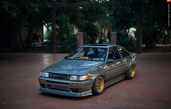 Download wallpaper Toyota, AE86, 1986, Corolla, front end conversion ...