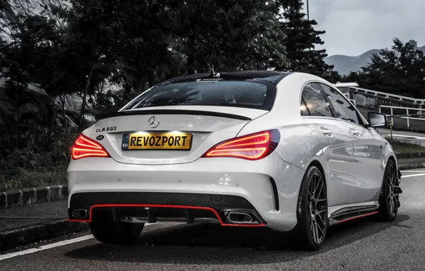 Wallpaper Mercedes-Benz, Mercedes, White, Rear, RevoZport, CLA 250, CLA ...