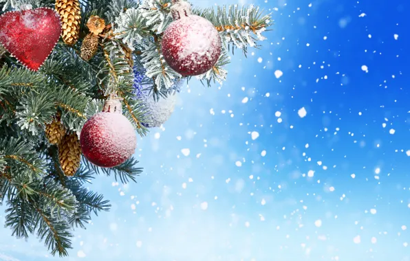 Download wallpaper needles, toys, tree, New year, bumps, section new ...