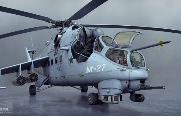 Wallpaper helicopter, side view, Mil mi24 images for desktop, section ...
