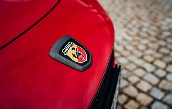 Wallpaper red, the hood, Scorpio, emblem, Abarth, 124 Spider for mobile ...