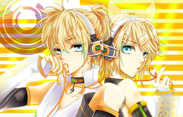 Wallpaper anime, vocaloid, two, Vocaloid, blonde for mobile and desktop ...