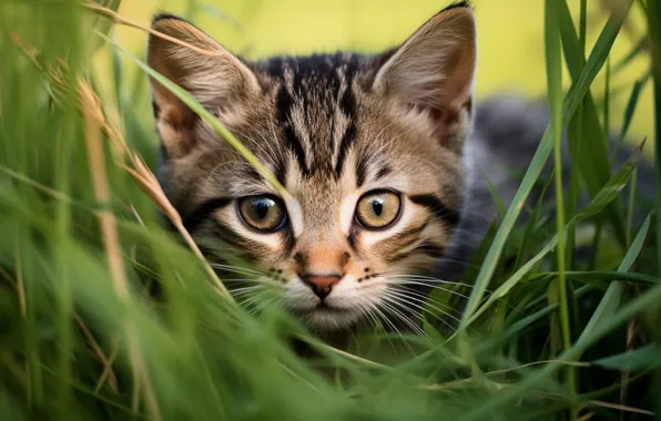 Download wallpaper cat, cat, look, pose, face, AI art, neural network ...