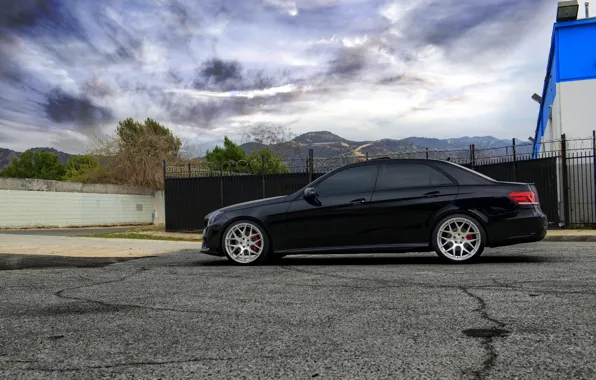 Wallpaper Mercedes-Benz, wheels, side, black, Mercedes, E350, Chevy for ...