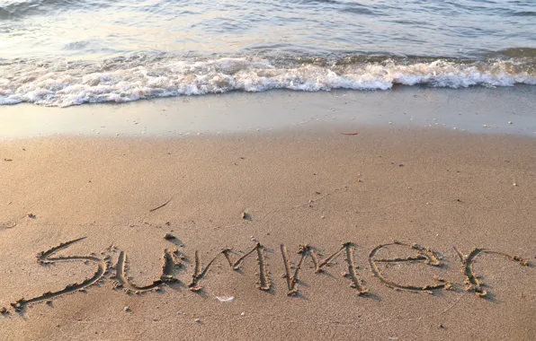 Download wallpaper sand, sea, wave, beach, summer, summer, beach, sea ...