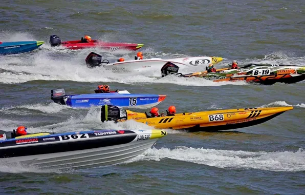 Wallpaper speed, boats, race for mobile and desktop, section спорт ...
