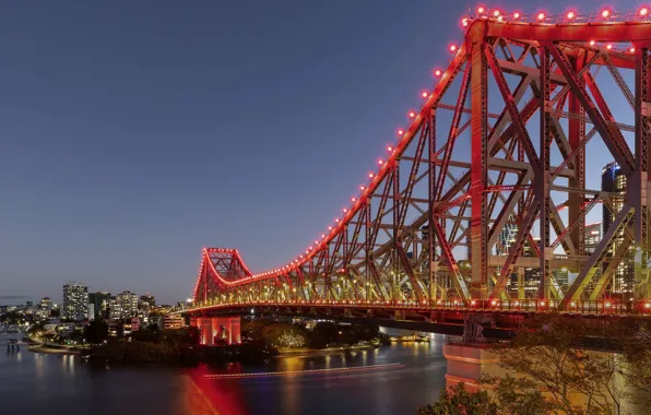 Download wallpaper Australia, Brisbane, Story Bridge, section city in ...